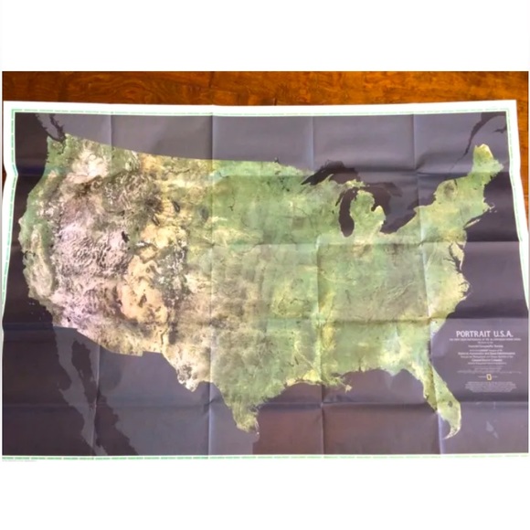 Other | 1976 National Geographic Map Portrait Usa Color First ...